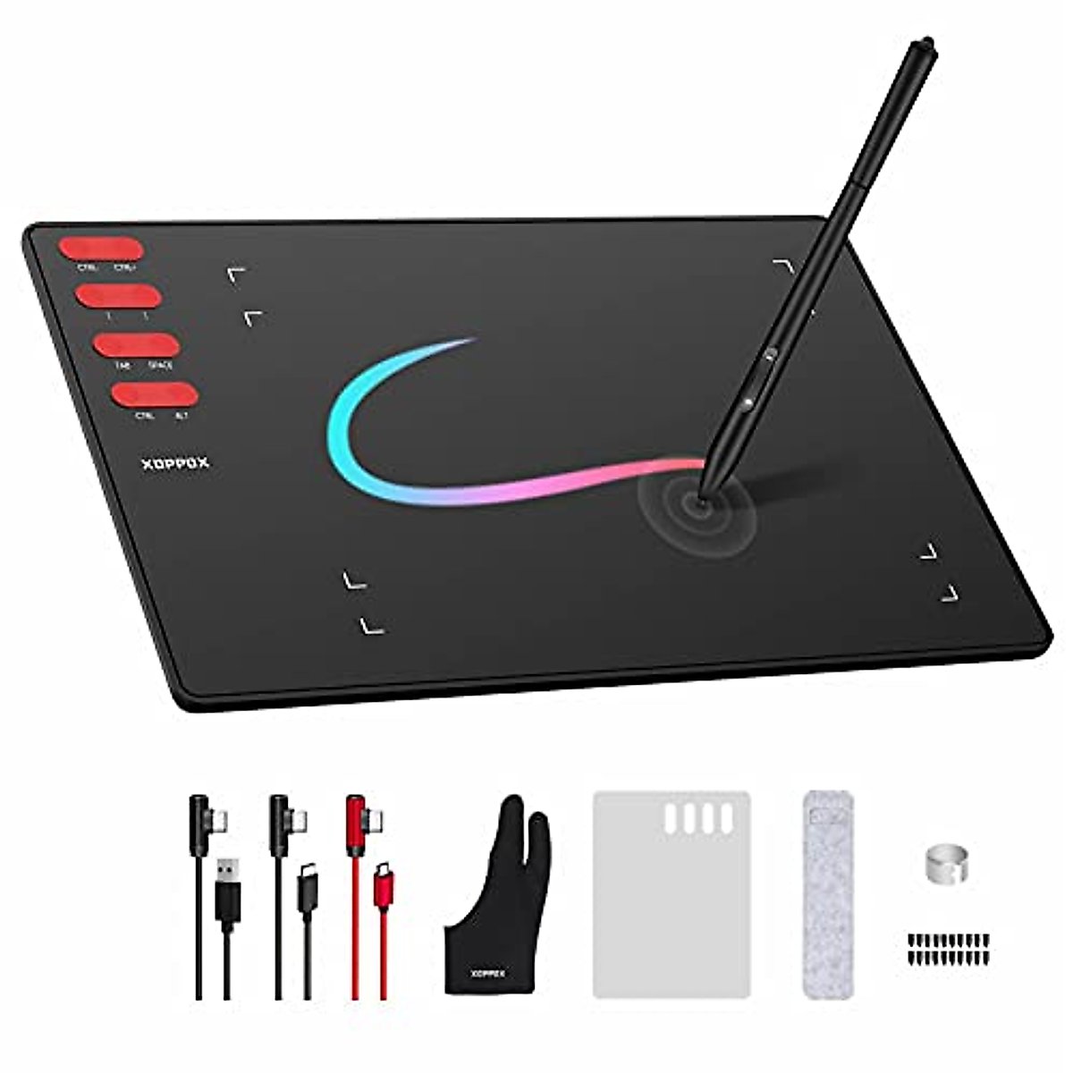 Graphics Drawing Tablet with 8 x 6 Inch Active Area Drawing Tablet, Battery-Free Pen and Express Keys Compatible for Mac/Windows/Android OS