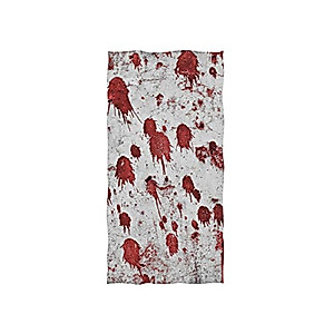 ZZAEO Vintage Retro Halloween Scary Red Blood Splatters Towel Hand Towel, 30 x 15 inch Thin Lightweight Soft Absorbent Fingertip Towel for Home Bathroom Theme Decor