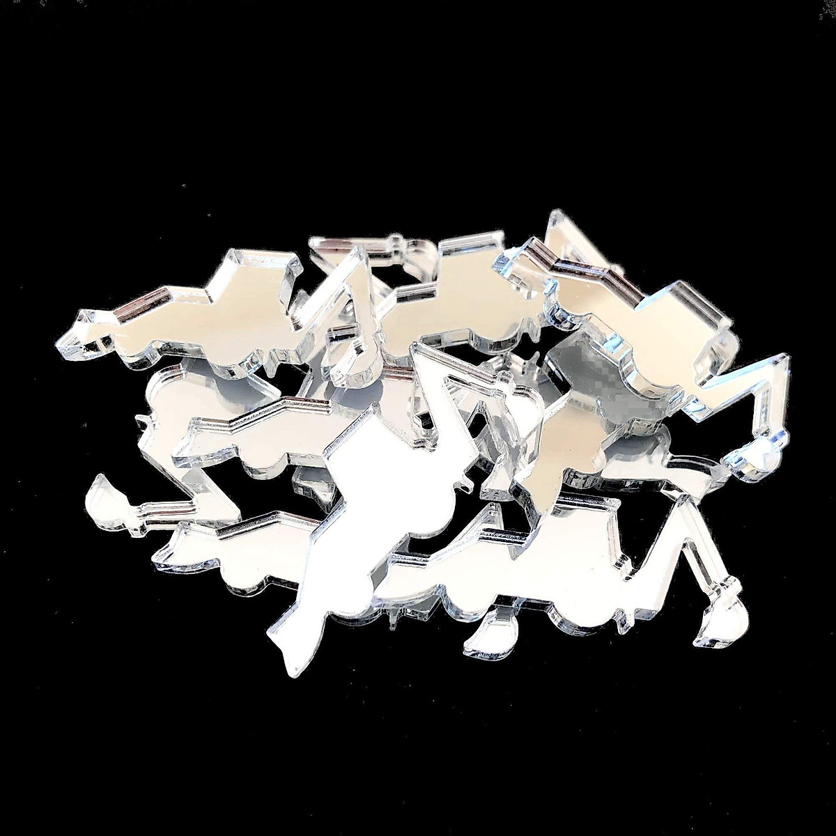 Super Cool Creations Digger JCB Shaped Crafting Mirrors, Set of 10, Many Colours, Shatterproof Acrylic, Pink Mirror, Pack of 10 x 4cm