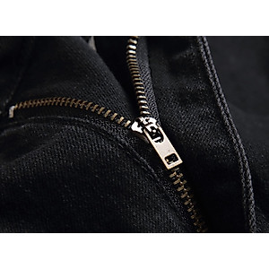 Men's Black Skinny Slim Fit Stretch Tapered Leg Jeans Fashion Stretchy Cargo Jeans Mens Casual Biker Hip Hop Denim Work Pants Jeans with Cargo Pockets