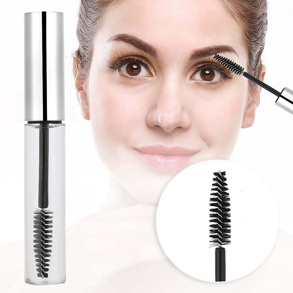 Empty Mascara Tube and Wand, 5 Colors 10ml Empty Eyelash Growth Plastic Oil Tube Container Refillable Mascara Bottle Diy Mascara Brush Container, Cosmetics Supplies