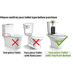 R&T A2422M 3" Dual Flush Valve with Push Button Dual Flush Toilet Repair Kit Toilet Tank Parts Replacement for 2-piece Toilet