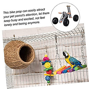 BCOATH Parrot Bicycle Toys for Boys Educational Toys for Bird Toys for Cockatiels Birds Playground for Table Finger Bikes for Parrot Desk Toy Parrot Bike Prop Steel 201 Pet