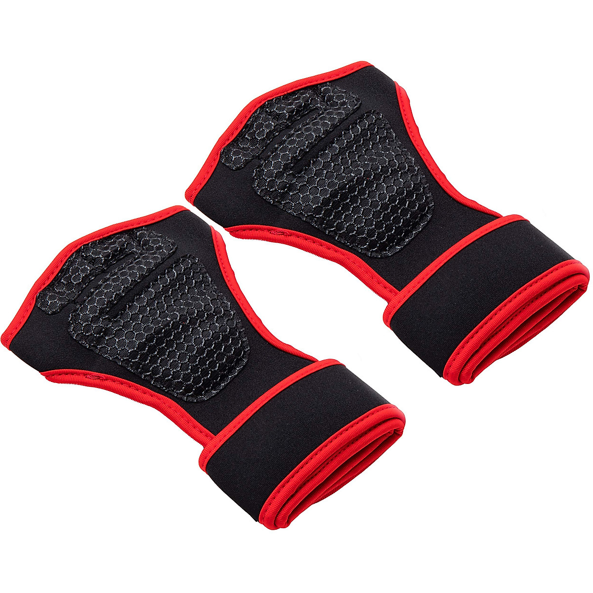 Mind Reader Pull-Up Glove Set, Secure Finger Holes, Textured Non-Slip Grip for Chin-Up Bars, Gymnastics, Circus Training, Aerial or Pole Fitness, Small, Red