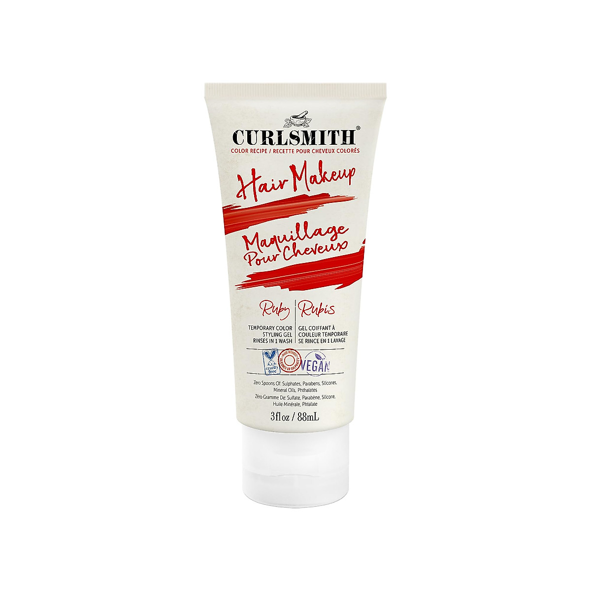 CURLSMITH - Hair Makeup - Vegan Temporary Hair Color and Styling Gel (Ruby, 3 fl.oz)
