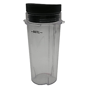 Replacement 16oz cup with lid and extractor blade,Compatible with Ninja Kitchen System Pulse Blender : BL200 30/ BL201 30/BL201C 30/BL203QBK 30 /BL203OCN 30/ BL203QB 30 (Bl210(cup with seal lid))