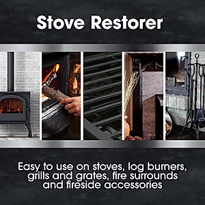 Furniture Clinic Stove Restorer | Matte Black High Heat Paint | Restores and Protects Cast Iron | For use on Log Burners, Grates, & Fireplaces | 8.5oz / 250ml