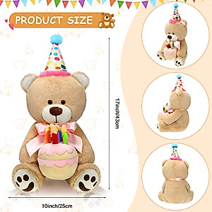 20 Plush Birthday Bear with Cake - Stuffed Animal Toy for Kids & Party Decor