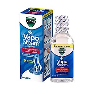 Vicks VapoSteam Medicated Liquid with Camphor, a Cough Suppressant, 8 Oz – VapoSteam Liquid Helps Relieve Coughing, for Use in Vicks Vaporizers and Humidifiers