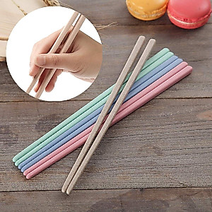 8 Pairs Reusable Chopsticks Dishwasher Safe, ECO-Friendly Wheat Straw Chinese Chopsticks Alternative to Wooden Plastic Bamboo (4 Colors)