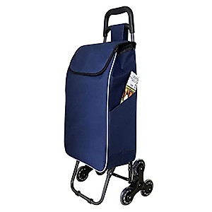 Shopping Trolley on Wheels Multi Function Shopping Cart Trip Climbing Stairs Cart Collapsible Portable Lever Car Small Trailer Trolley Storage Hand Trucks,Brown,