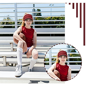 2 Pieces of Burgundy Sun Visor Hats Adjustable Sport Visors Cap Visors for Women and Men (One Size)