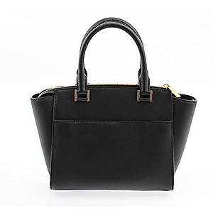 Michael Kors Hudson Medium Satchel in Saffiano Leather 35S6GHUS2L (Black)