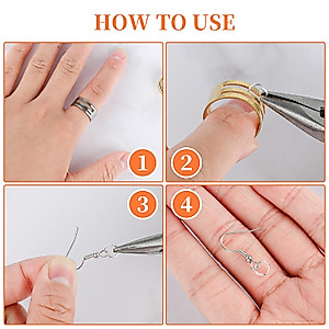 WLLHYF 4 Pieces Jump Ring Opening Tools Stainless Steel Circle Split Opener Bending Ring Appliance for Jewelry Maker Craft Projects Supplies(Gold,Silver)