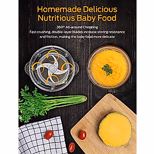 Electric Food Processor & Vegetable Chopper, Elechomes High Capacity 8-Cup Blender Grinder for Meat, Onion, Powerful 300W Motor & 4 Detachable Dual Layer Stainless Steel Blades, BPA-Free Glass Bowl