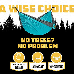 Wise Owl Outfitters Hammock Stand - 106 x 42 Inch Portable, Collapsible Stand for Outdoor Hammock - 440 Pound Capacity Frame and Carry Bag Included