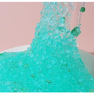 Premade Green Clear Slime - Large Capacity Crystal Slime Lemon Green Glimmer Slime kit,Super Soft and Non-Sticky, for Boys and Girls,Great for Parties (15oz)