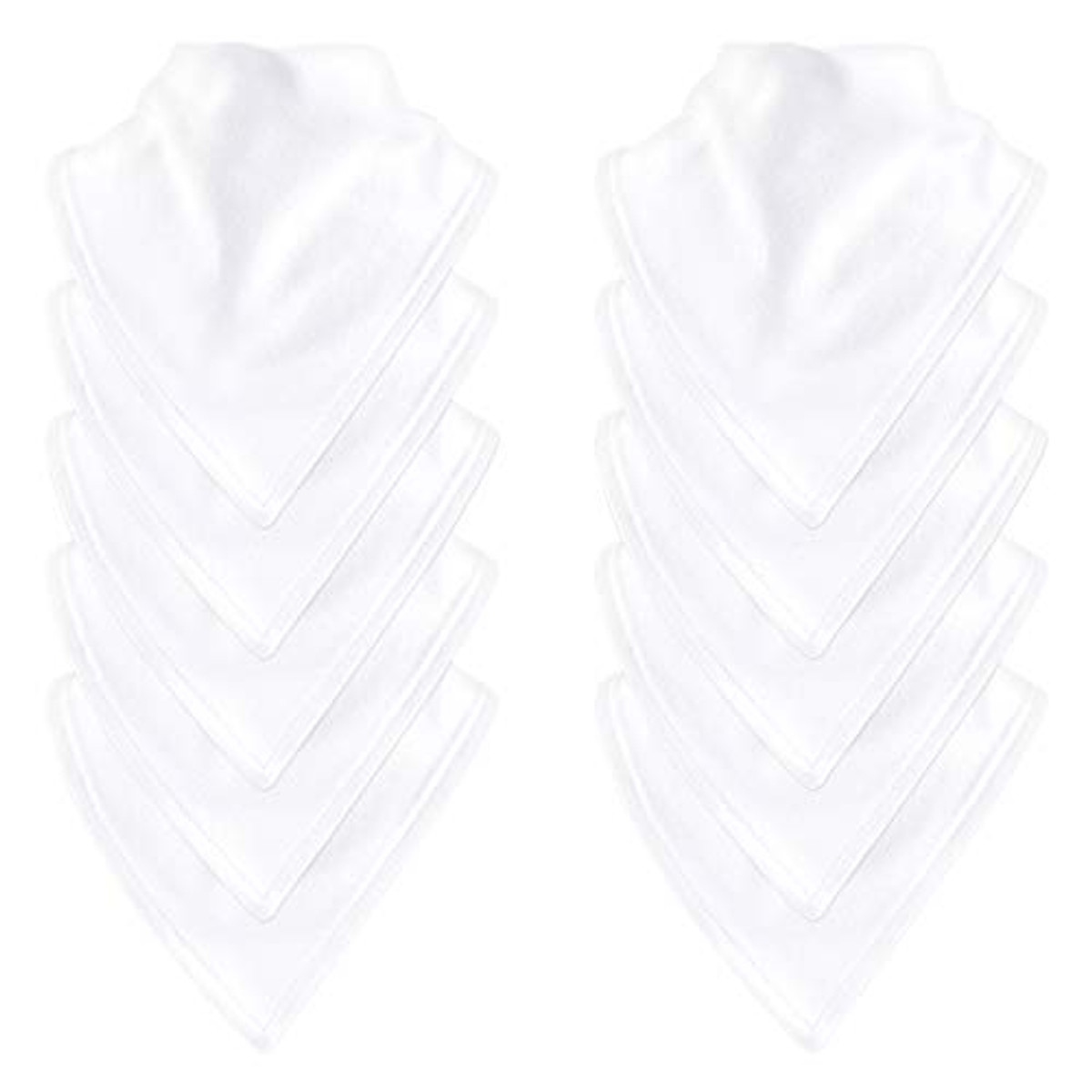 Touched by Nature Unisex Baby Organic Cotton Bandana Bibs, White, One Size