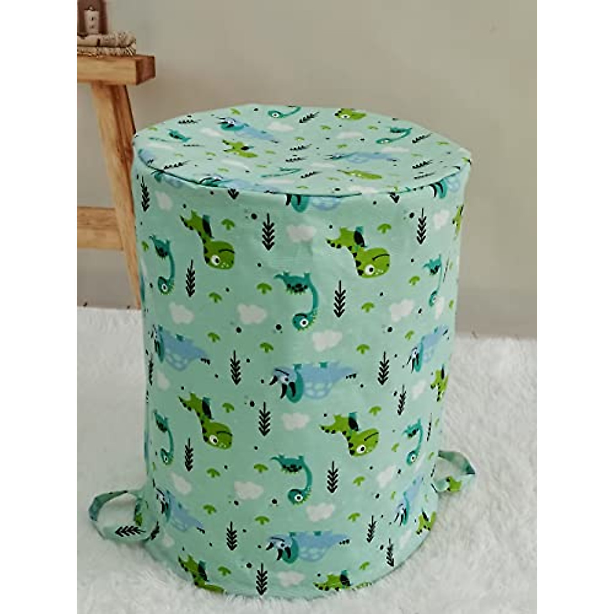 ELIVHINE Easter basket Storage Baskets Waterproof Foldable Organizer Large Storage Bins for Dirty Clothes Home and Office Toy Organizer Laundry Hamper (Forest Dinosaur)