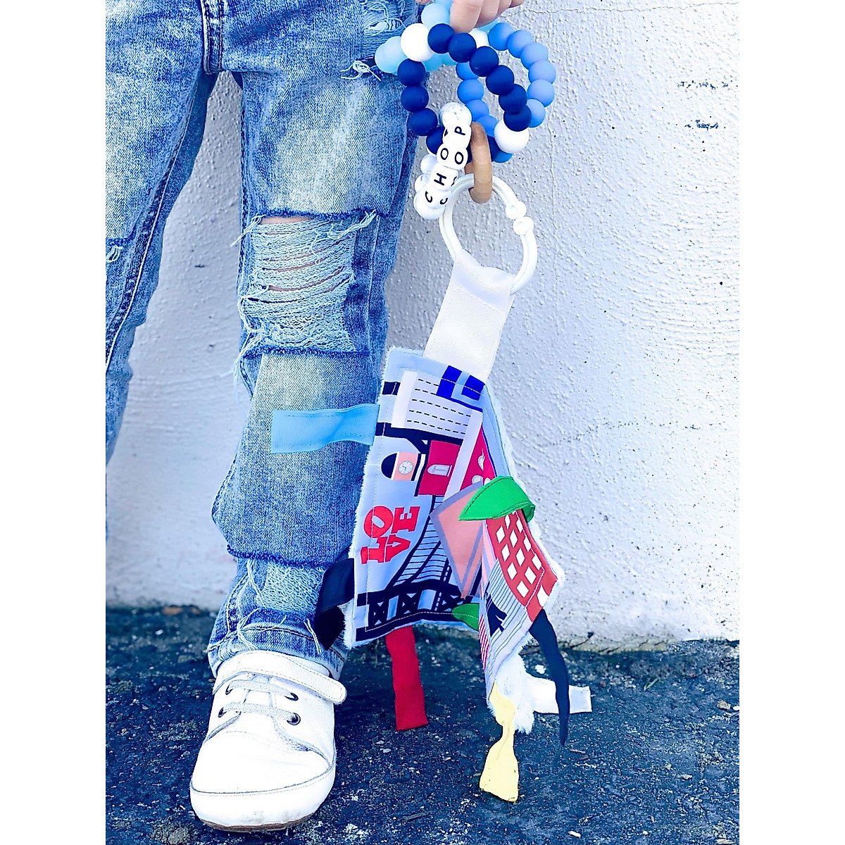 Baby Jack & Co 8x8” Learning Lovey Philadelphia Pennsylvania Tag Toys for Babies - Baby Crinkle Toys - Soft & Safe - Learn USA Cities and Shapes - Ideal Baby Toy & Gift BPA Free w/Stroller Clip