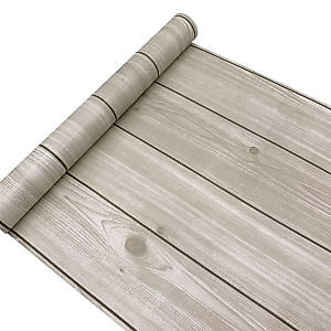 SimpleLife4U Grey Wood Grain Furniture Paper for Countertop Self-Adhesive Shelf Liner Door Sticker 17.7 Inch by 9.8 Feet