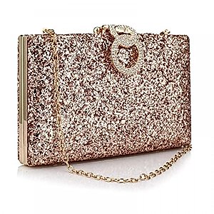 jessie Clutch Purses for Women, Sparkling Crystal Evening Bag Bridal Prom Handbag Wedding Party Bag (Champagne)