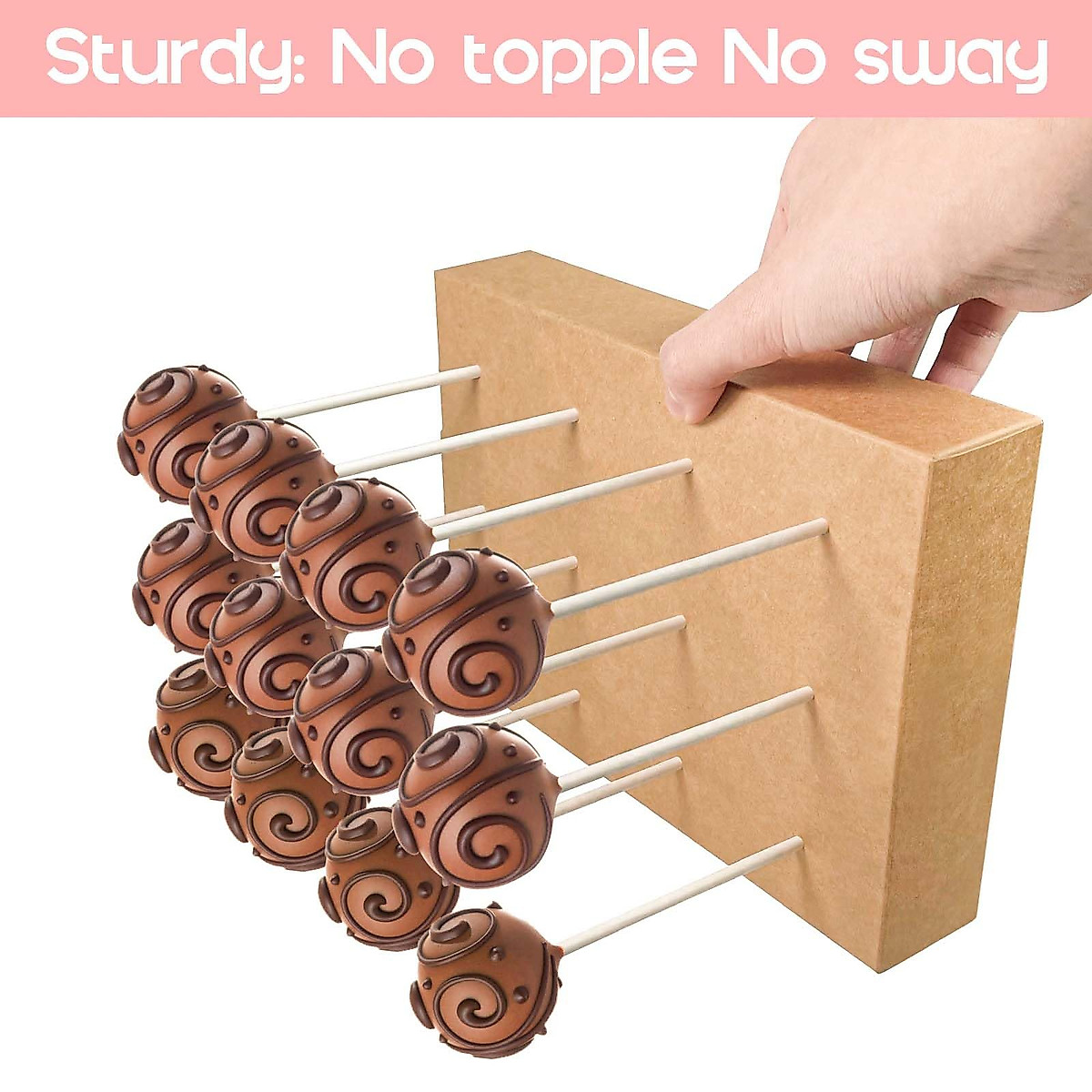 Vowcarol Cake Pop Holder Boxes Cake Pop Display Stand with Cover Candy Apple Boxes with Hole Cake Pop- 4 Packs 4 PCS
