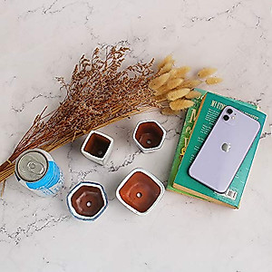 Happy Bonsai 4 pc Mini Glazed Pots Value Set