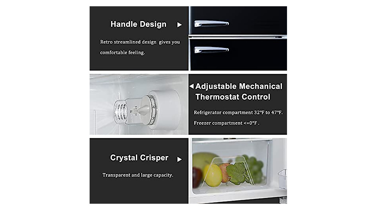 Galanz GLR46TBKER Retro Compact Refrigerator - Efficient Cooling