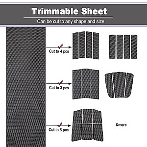 HZshark Boat Flooring EVA Foam Boat Decking Universal DIY Surfboard Traction Pad Non-Slip Grip Mat Self-Adhesive 94.5"x21.6" Trimmable Sheet for Fishing Boat Kayak Yacht RV, for Jet Ski, for Jon Boat
