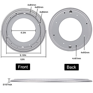 Lswteiz 12Inch Lazy Susan Hardware 5/16" Thick Round Lazy Susan Turntable Bearing Plate, Rotating Swivel Base Plate with 1000lbs Load Capacity, Lazy Susan Turntable Base for Serving Tray, Kitchen