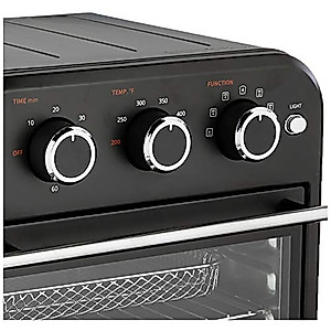 COMFEE' Retro Air Fryer Toaster Oven, 7-in-1, 1250W, 14QT Capacity, 4 Slice, Fry, Bake, Broil, Toast, Warm, Convection Black, Perfect for Countertop (CO-A101A(BK))