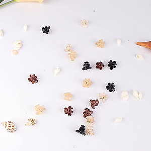 AOPRIE Mini Hair Clips 20 Count Small Size Sun Flower Claw Hair Accessories for Women and Girls in Black, Brown, Clear Plastic