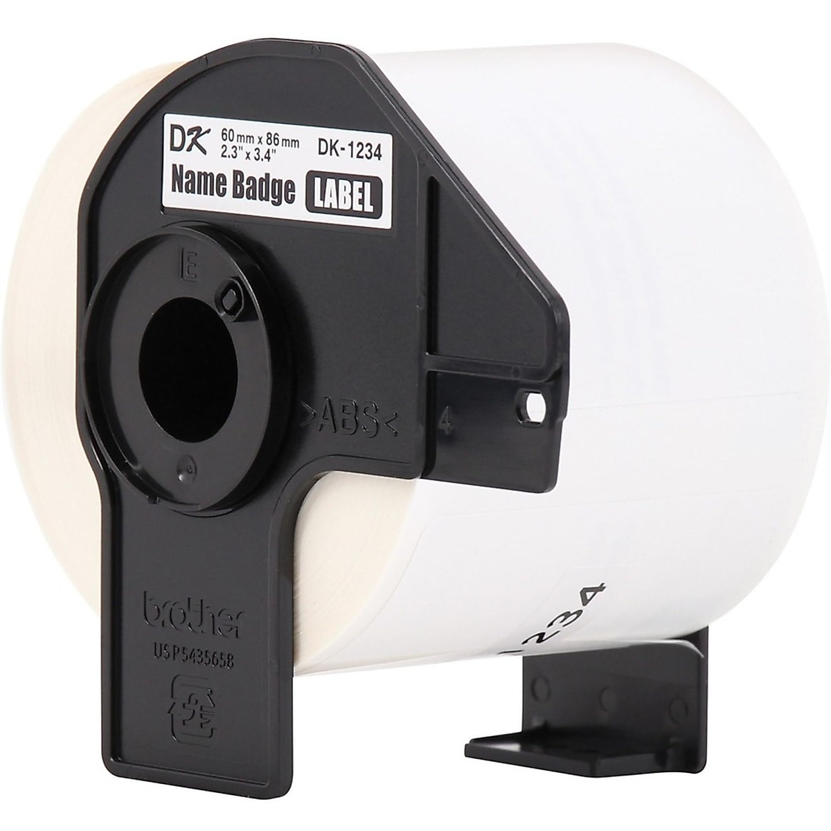 Brother Genuine DK-12343PK Die-Cut Name Badge Paper Labels, 2.3 in x 3.4 in (60 mm x 86 mm) Adhesive Name Badge White Paper Labels, 260 Labels per Roll, (3) Rolls per Box