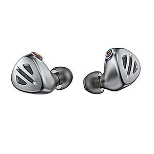 FiiO FH9 Headphones Earphone Wired High Resolution Over-The-Ear 1DD+6BA Detachable Cable Deep Bass Comes with 2.5/3.5/4.4mm Swappable Plugs for Smartphone/PC/Players/Home Audio(Titanium)