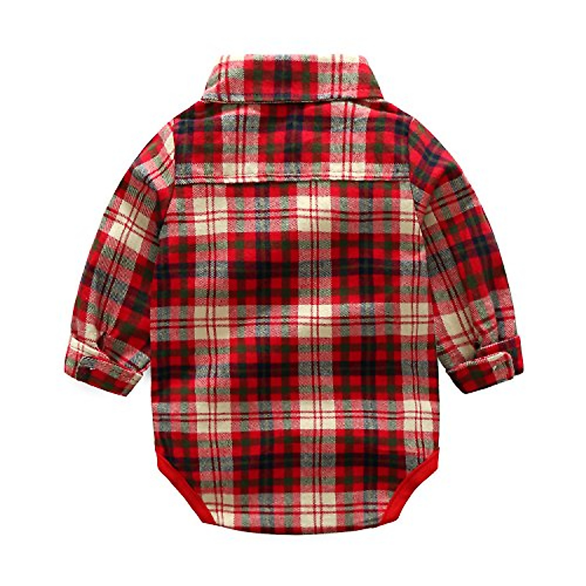 Kimocat Baby Boy Casual Suit 2pcs Cotton Long Sleeve Plaid Button-Down Shirt Pant Outfits Clothes Set (6/12M)