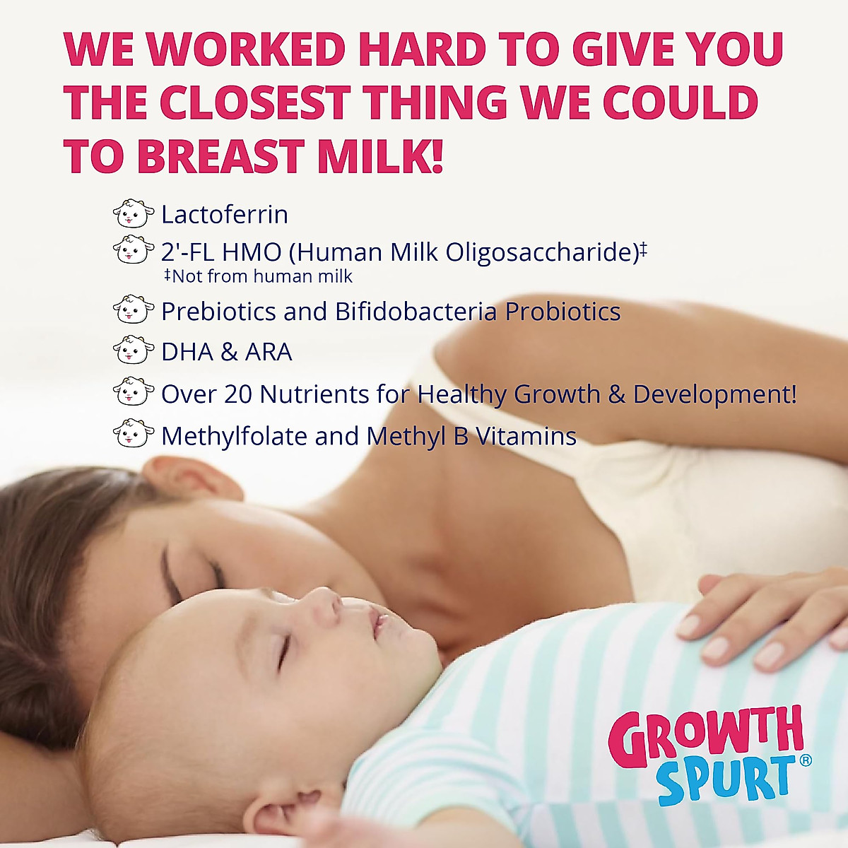 Growth Spurt Goat Milk Toddler Formula – Powdered Goat's Milk Toddler Formula – Lactoferrin, 2'-FL HMO, Prebiotics, Probiotics, Iron, DHA & ARA, Immune Support, Non GMO Infant Baby (12 Pack)