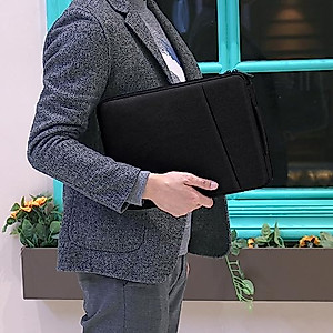 Laptop Sleeve Case for 2023 MacBook Air 15.3 inches A2941 M2 Chip Canvas Handbag Portable Package Pouch Carrying Travel with Stainless Steel Zipper Polyester Accessories (Black)