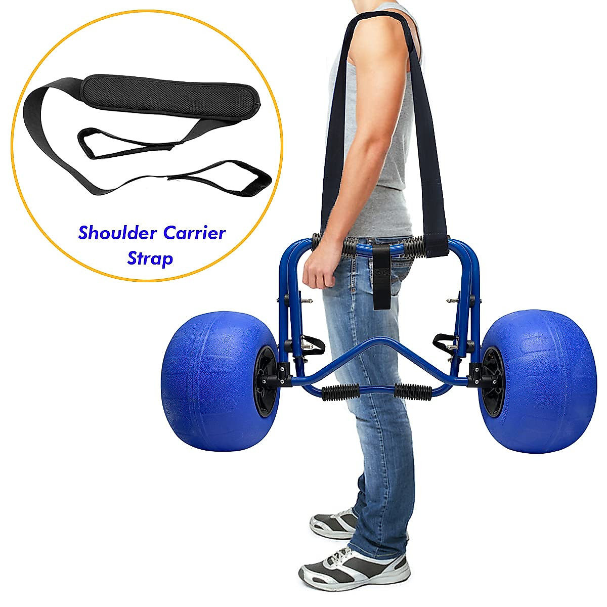 Newcod Kayak Cart, Kayak Dolly with 12-Inch Large Beach Balloon Wheels Tires for Sand