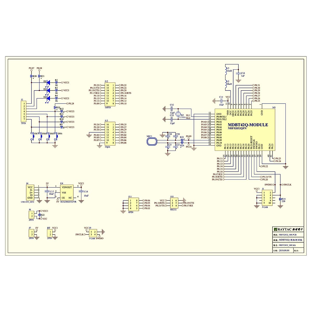MDBT42Q-DB-32 Nordic nRF52832 Module (MDBT42Q-512KV2 / Chip Antenna / 32 GPIO) Evaluation Board Dev Kit DK Bluetooth ANT+ BT5.2 BT5 FCC IC CE Telec KC RCM SRRC Demo Board