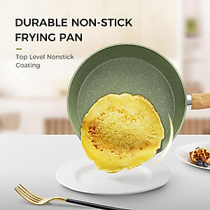 MAISON ARTS 17-Piece Pots and Pans Set - Kitchen Cookware Sets with Nonstick Granite Stone Coating, Suitable for Induction Cooktops, Green