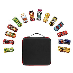Qiteyz Toy Organizer Carrying Case Compatible with Hot Wheels Cars,Matchbox Cars,Portable Carrying Box Compatible with 80 Toy Cars.(Case Only)