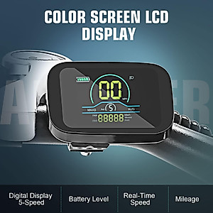 ANCHEER Electric Bike for Adults, 500W EBike, 500WH E Bike, 3.5H Fast Charge, 21-Speed Gears Bikes, 26 * 2.1'' Mountain Digital Display, Cruise Control, Ebikes, Blue