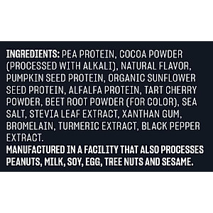 Vega Sport Protein Powder Chocolate (14 servings, 21.7 oz) - Plant-Based Vegan Protein Powder, BCAAs, Amino Acid, tart cherry, Non Dairy, Gluten Free, Non GMO (Packaging May Vary)