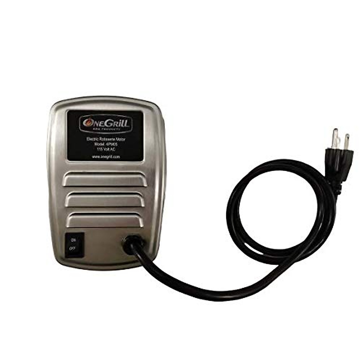 OneGrill 3WSS40 Stainless Steel Grill Rotisserie (Compatible with All Weber 300 Series 3 Burner Genesis/Genesis II/Spirit/Spirit II) W/ 13 Watt Electric Motor; 3/8 Inch Square Spit Rod.