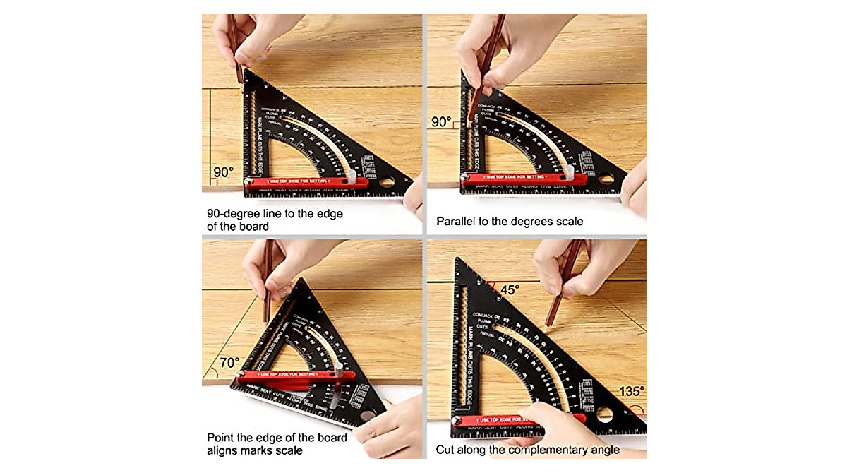 Gohelper 7-Inch Aluminum Carpenter Square for Woodworking & Framing