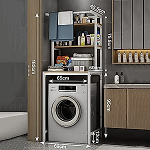 BKGDO Washer Storage Frames Floor Standing for Over Toilet,Bathroom Shelf,Multi-Purpose Washinghine Shelf,Washinghine Storage Rack Bathroom Organizer/White