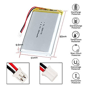YTKavq 3.7v 4500mah 955178 Lithium Polymer Ion Battery Rechargeable Lipo Battery with PH 2.0mm Pitch Connector