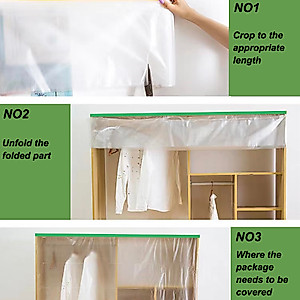 PidmFoy Pre-Taped Drop Film, Pre-Taped Masking Film, 59'' x 65ft Updated Tape and Drape - Optimal for Various Painting Projects, Interior Coating, Covering Baseboards, and Furniture Protection