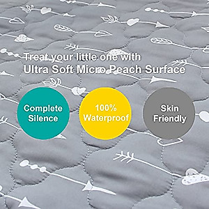 Trifold Square Playard/Playpen Mattress Topper & Square Waterproof Play Yard Mattress Cover，Arrow Print